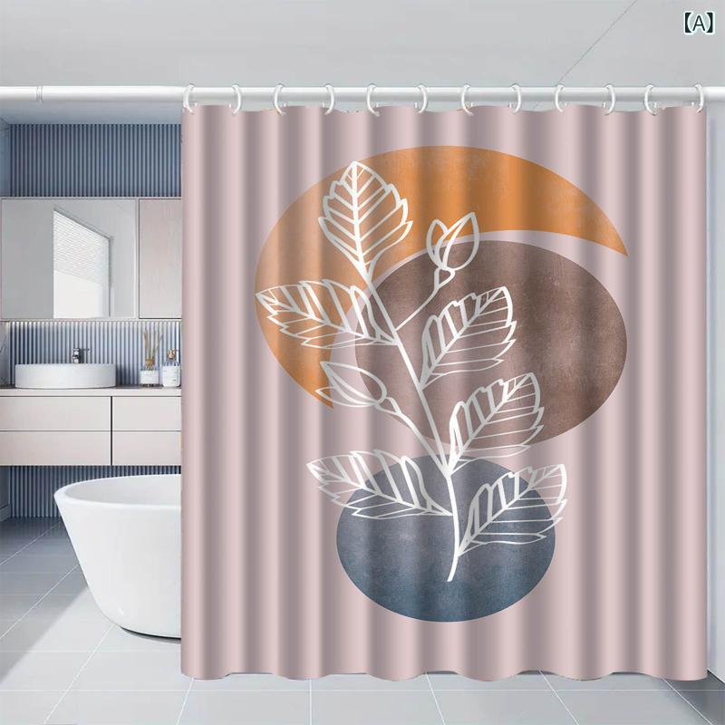 ・カテゴリ: 防水シャワーカーテン・スタイル: モダンシンプル・主な素材: ポリエステル・取り付け: 穴あけ不要・サイズ展開: 90x180cm, 120x180cm, 150x180cm, 180x180cm, 180x200cm