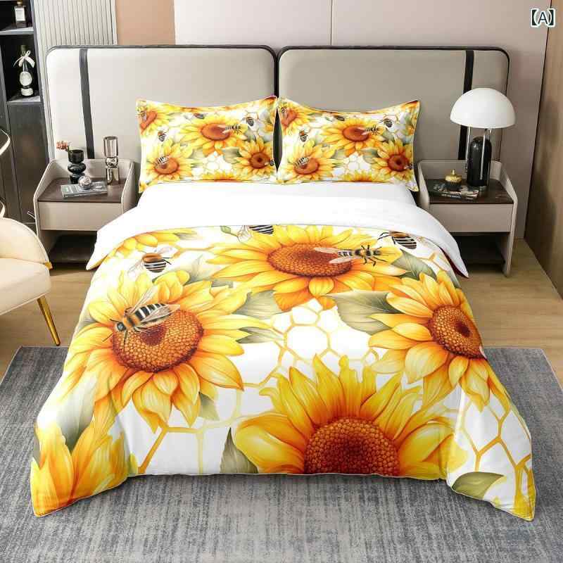 ・カテゴリ: 寝具セット・スタイル: モダンシンプル・主な素材: 化学繊維・印刷加工: デジタルプリント・織り方: プリント・重さ: 約90g/m²・カラー: 花柄・サイズ展開: 135x200cm（2点セット）, 140x210cm（2点...