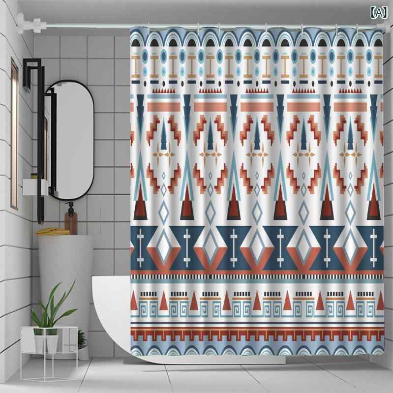 ・カテゴリ: 防水シャワーカーテン・素材: ポリエステル・スタイル: ボヘミアン・柄: ボヘミアン・取り付け方式: 穴あけ不要・サイズ展開: 90x180cm、120x180cm、150x180cm、180x180cm、180x200cm