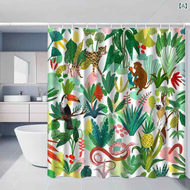 ・カテゴリ: シャワーカーテン・主要素材: ポリエステル・スタイル: アニマル・柄: ヒョウ・サイズ展開: 90cm×180cm、120cm×180cm、150cm×180cm、180cm×180cm、180cm×200cm・機能: 穴あけ...