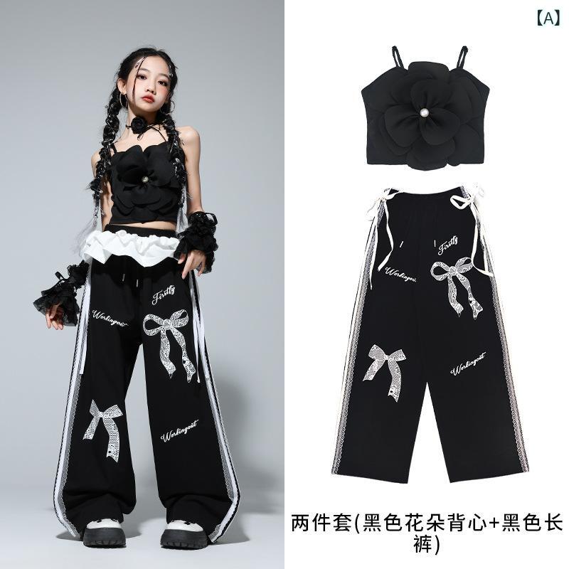 ・カテゴリ: 子供用パフォーマンス・ダンスウェア・スタイル: ヒップホップ・性別: 女子・主な素材: ポリエステル100%・カラー展開: ブラック、ホワイト、レッド・身長展開: 120cm、130cm、140cm、150cm、160cm、1...