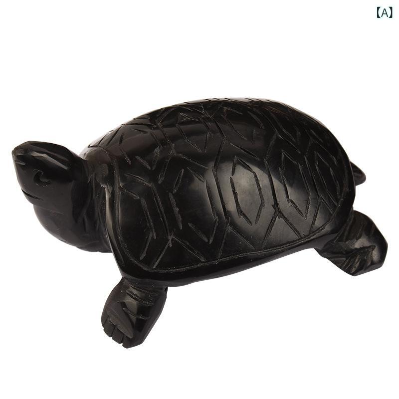・素材: 黒墨玉・工芸: 彫刻・カテゴリ: 亀・彫刻技法: 浮き彫り・表面加工: 象嵌・制作方法: 半手動半機械・形態: 置き飾り・サイズ: 9.5cm×6.3cm×4.9cm・スタイル: モダンシンプル・贈答用途: 引越し祝い・贈答相手:...