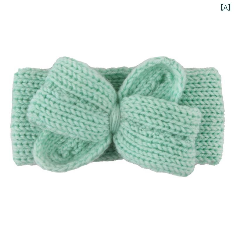 ・カテゴリ: ヘアアクセサリー・種類: ヘアバンド、ヘアゴム・対象: 子供・スタイル: 欧米風・デザイン: リボン・トレンド: レトロ・柄: 無地・素材: 毛糸・加工: 編み込み・カラー展開: ミントグリーン、ネイビー、ピンク、レッド、イエ...