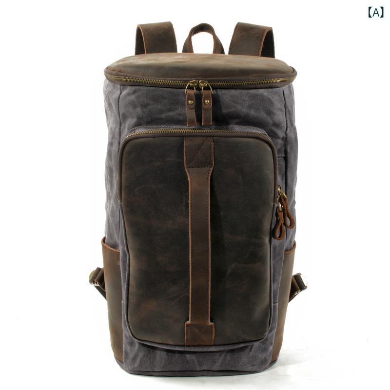 ・容量: 20-35L・素材: 帆布・機能: 通気性、防水性、耐摩耗性、耐衝撃性、軽量化・柄: 切り替え・裏地素材: 綿・背負いシステム: 弧形ショルダーストラップ・カラー展開: ライトグレー、ブラック、カーキ、ミリタリーグリーン・対象性別...