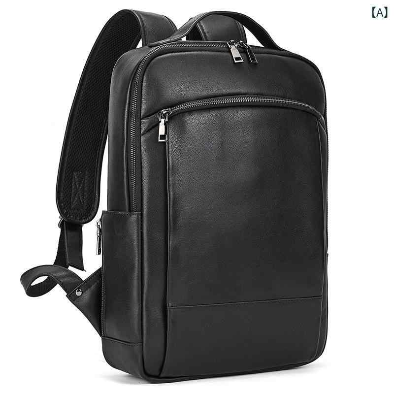 ・カラー展開: 黒、ダークブラウン、ライトブラウン・性別: 男性・用途: カジュアル、旅行・素材: 本革・スタイル: ビジネス、通勤・革の特徴: 牛革・容量: 20L以下・機能: 通気性・収納可能PCサイズ: 38.1cm・柄: 無地・裏地...