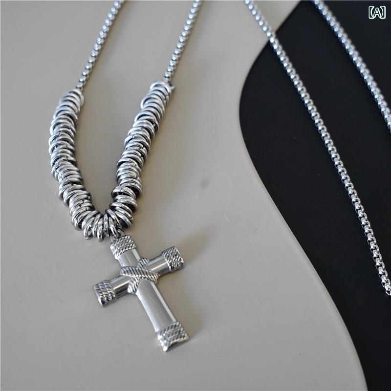 ・主な素材: チタン鋼・加工技術: 電解・デザイン: クロス・チェーンスタイル: レギュラーチェーン・ペンダント素材: チタン鋼・周囲: 51〜80cm・カテゴリ: ネックレス