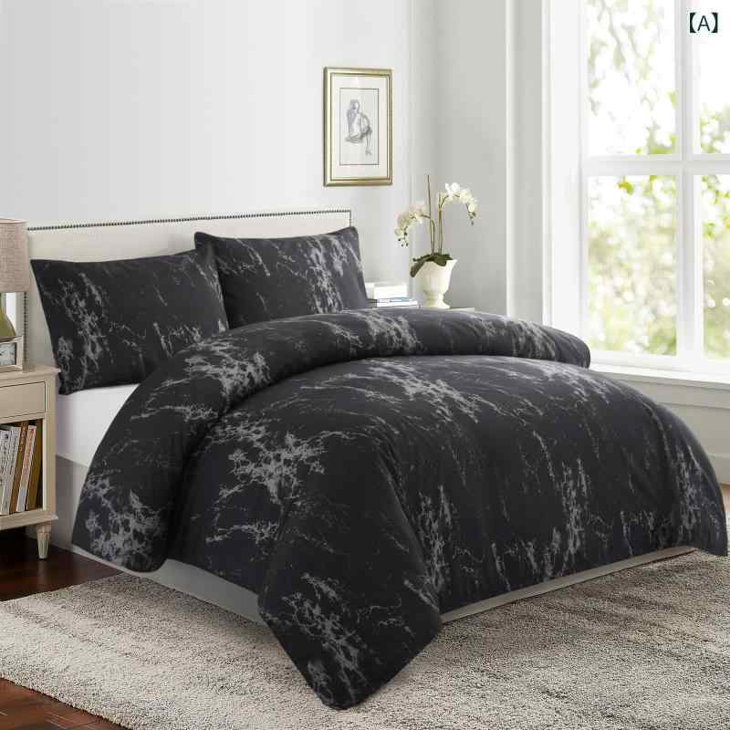 10個セット・スタイル: ボックスシーツタイプ・素材: 化学繊維・印染加工: 活性染料・織り方: ピーチスキン加工・柄: 幾何学模様・デザイン柄: ブラックマーブル・カラー: ホワイト・テイスト: 北欧・サイズ展開: US Twin (17...