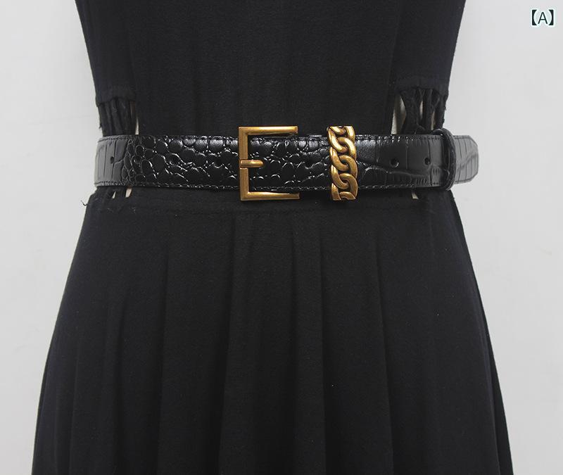 ・素材: 真皮・革の特徴: 牛床革・留め具の種類: ピンバックル・カラー展開: ブラック、ブラウン・幅: 約2～4cm