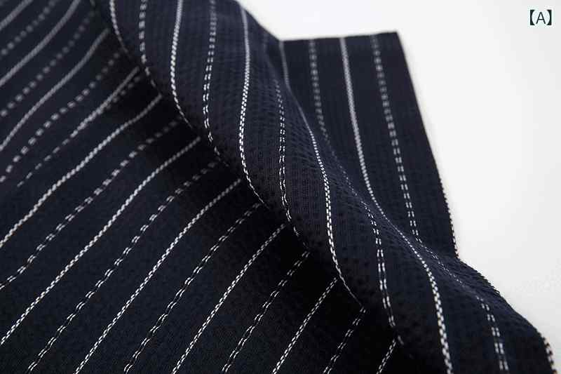 ・カテゴリ: 民族衣装・主な素材: 綿100%・カラー展開: 濃紺、白ストライプ・サイズ展開: 単品和服、和服＋帯、和服5点セット・スタイル: 民族・用途: 和服・対象年齢: 成人・対象性別: 男性