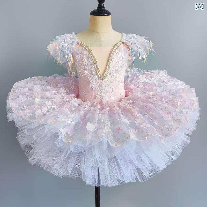 ・カテゴリ: 子供用舞台・ダンス衣装・スタイル: 欧米風・性別: 女性・適用ダンスタイプ: バレエ・主な素材: アセテート繊維・生地素材: オーガンジー・生地加工: プリーツ、起毛・デザイン要素: レース、メッシュ・カラー展開: ライトピン...