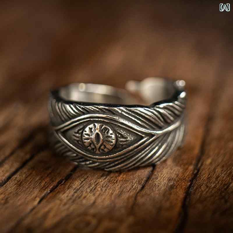 2個セット・カテゴリ: 指輪、リング・素材: 銀メッキ・形状: 幾何学型・加工: 電気メッキ・サイズ: 開口部調整可能・流行要素: 羽毛・スタイル: レトロ・スタイル分類: 文芸レトロ・対象: 男女兼用・流行要素分類: 自然