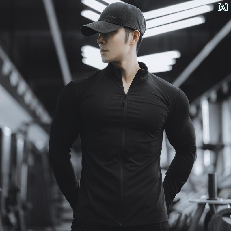 ・カテゴリ: Tシャツ・スタイル: スポーツカジュアル・対象性別: 男性・対象年齢層: 成人・主な素材: ポリエステル90%・生地: 再生繊維・ネックライン: スタンドカラー・袖丈: 長袖・柄: 無地・用途: ランニング、フィットネス、サイ...