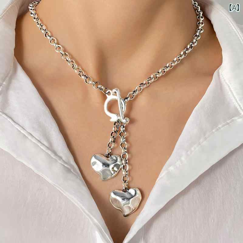 ・素材: 合金・加工: 電鍍・形状: ハート・チェーンスタイル: 十字チェーン・ペンダント素材: 合金・長さ: 約41cm〜50cm・人気の要素: ハート、チェーン・スタイル: スウィートクール・重さ: 約30g・スタイルカテゴリ: 個性的...