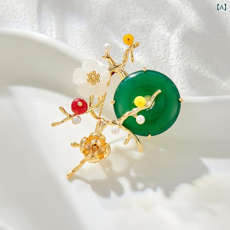 ・カテゴリ: ブローチ・スタイル: レトロ、文芸レトロ・素材: 銅・対象: 女性用・デザイン: 花・加工方法: メッキ・流行要素: 梅、植物、花卉・機能: 記念、装飾、ギフト