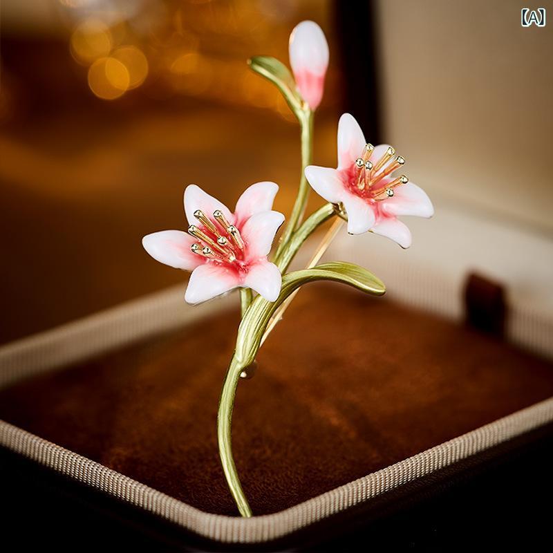 ・種類: ブローチ・スタイル: 文芸レトロ・素材: 銅・デザイン: 蘭・カラー: ゴールド・加工: 電鍍・機能: 装飾・対象: 女性