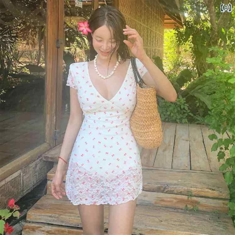 ・カテゴリ: 连体泳衣・スタイル: 花柄、性感、小清新、保守・主な素材: （ポリエステル）・裏地素材: ポリエステル、氨纶・胸パッドの有無: 胸パッドあり・ワイヤーなし・カラー展開: 红色花・サイズ展開: M、L、XL・袖丈: 半袖