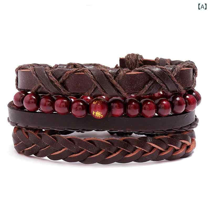 2個セット・カテゴリ: アクセサリー・素材: レザー・スタイル: ユニセックス・形状: 幾何学・セット内容: 4点セット