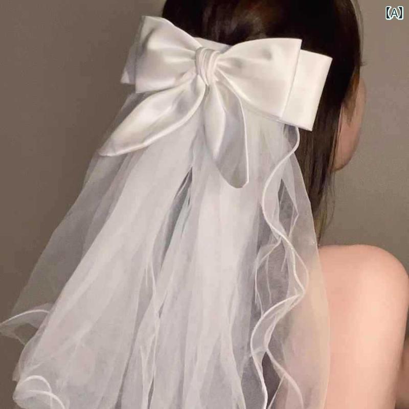 ・カテゴリ: ヘッドアクセサリー・対象: レディース・素材: レース・スタイル: 日韓・デザイン: リボン・種類: 二重・カラー: ホワイト