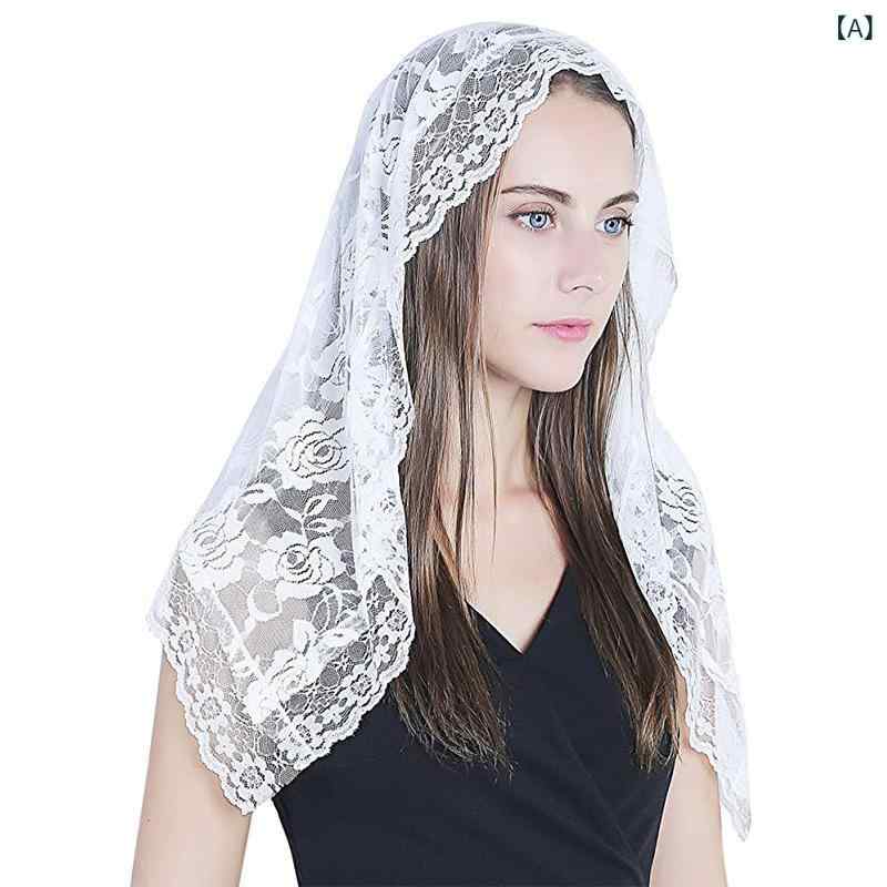 ・カテゴリ: ヘッドウェア・種類: 披肩（ショール）・スタイル: シングルレイヤー・性別: レディース・素材: ポリエステル・デザイン: 花柄・装飾: レース・カラー展開: ホワイト、ブラック・サイズ展開: 約50x90cm (通常サイズ)...