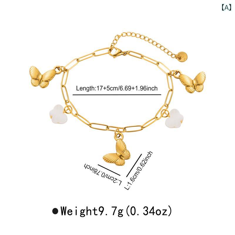 ・カテゴリ: アクセサリー・素材: ステンレス、貝・加工: 電鍍・スタイル: エレガント、ファッション通勤・デザイン: 昆虫・モチーフ: 蝶・対象: 女性・種類: 単層3匹蝶、二層1匹蝶、単層4匹蝶