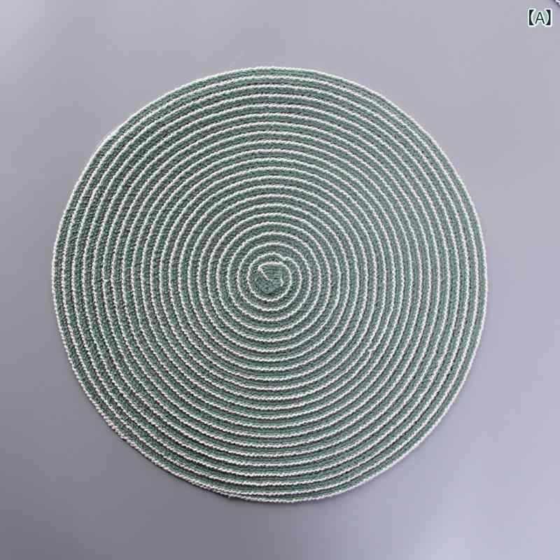 2個セット・素材: 麻・柄: 無地・カラー展開: グリーン、ライトグレー、ブラウン、スカイブルー、ピンク、ロイヤルブルー・サイズ展開: 丸型36cm、楕円型30×40cm、丸型18cm