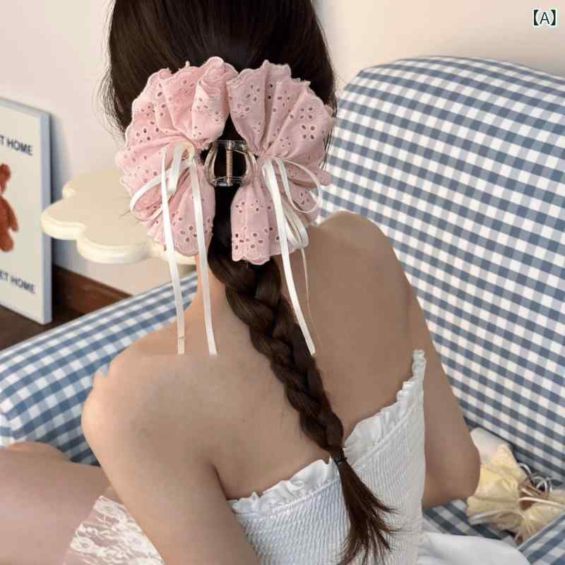 ・カテゴリ: ヘアアクセサリー・スタイル: 韓国風・スタイル分類: フレッシュスイート・対象: 女性・素材: 布・加工: ハンドメイド・ヘアクリップ種類: バンスクリップ・デザイン要素: リボン・カラー展開: ピンク、イエロー、ベージュ、ブルー