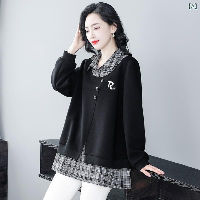 ・カテゴリ: レディースシャツ・柄: 無地・デザイン要素: ピーターパンカラー・主な素材: ポリエステル95%以上・カラー: ブラック・サイズ展開: L, XL, 2XL, 3XL, 4XL, 5XL, 6XL・シルエット: ルーズフィット...