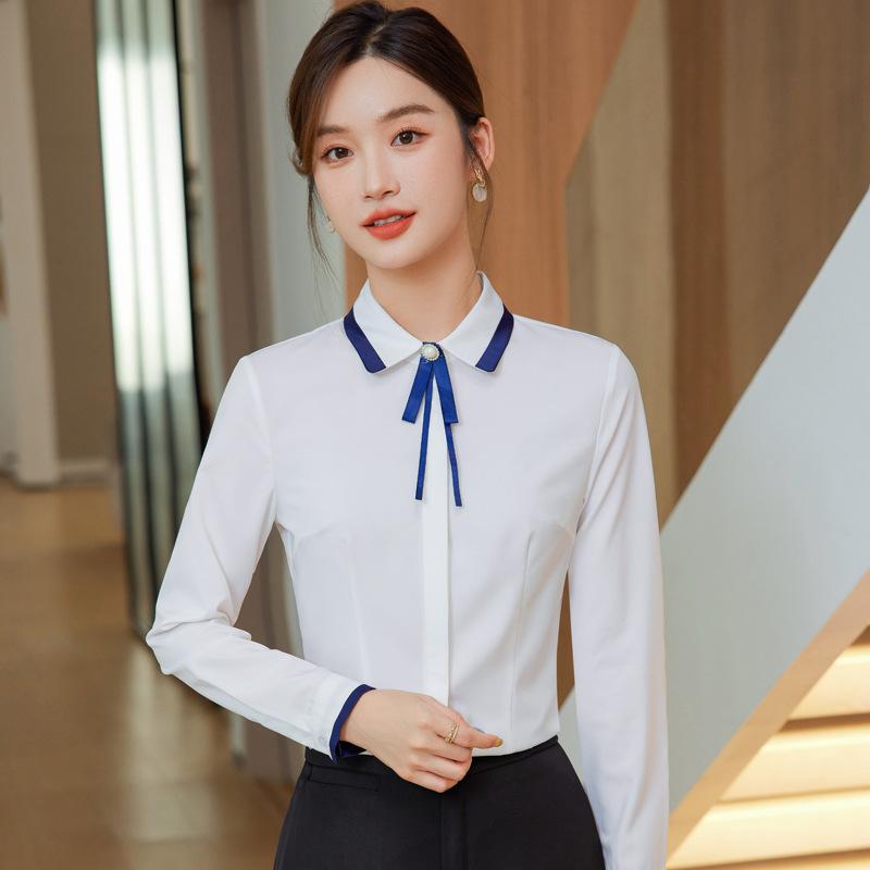 2個セット・カテゴリ: シャツ・スタイル: エレガントカジュアル・主な素材: ポリエステル 90～95%、スパンデックス 5～10%・ネックライン: 襟付き・袖丈: 長袖・柄: 無地・カラー展開: ホワイト、ライトブルー、グレー・サイズ展開...