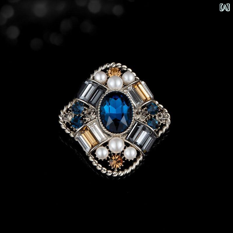 ・カテゴリ: ブローチ・スタイル: バロック、文芸レトロ・主な素材: 銅・加工: 電鍍・用途: 記念、装飾、ギフト・柄: 幾何学模様、四角形・装飾: ジャケット用ピン装飾・対象: 男女兼用