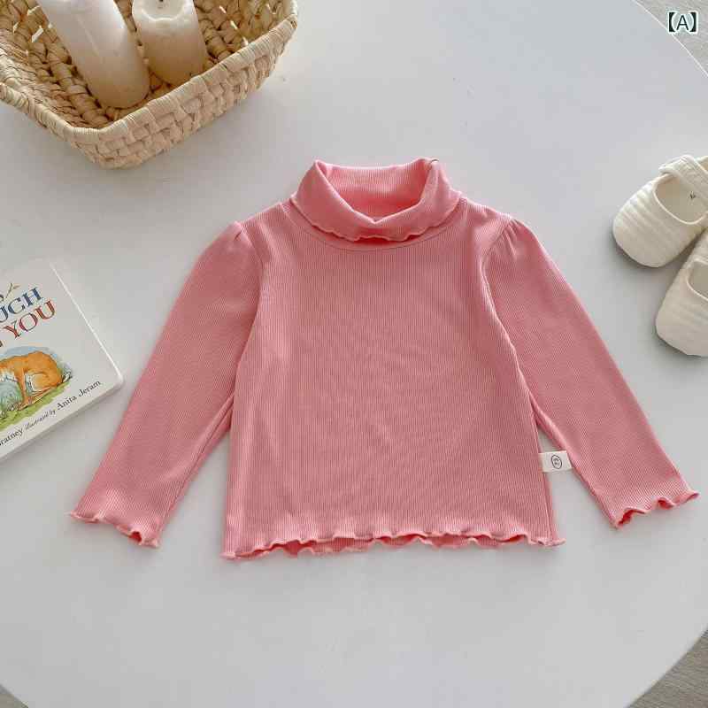 ・カテゴリ: キッズTシャツ・スタイル: 韓国風・主な素材: 綿92%・ネックライン: ハイネック・袖丈: 長袖・柄: 無地・カラー展開: ピンク、ベージュ、ブルー・サイズ展開: 73cm、80cm、90cm、100cm、110cm、120...