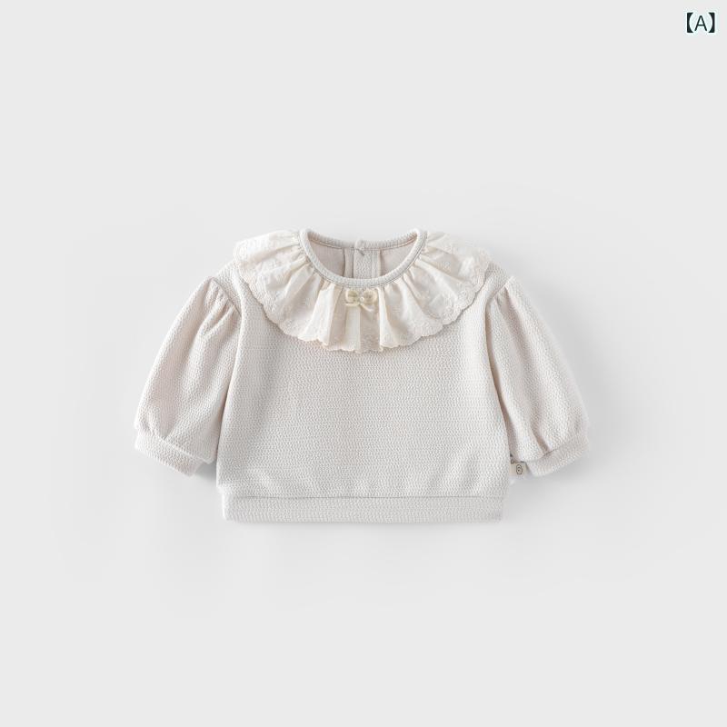 ・カテゴリ: キッズスウェット・性別: 女の子・スタイル: 韓国風・主な素材: ポリエステル79%・柄: 無地・厚さ: 普通・袖丈: 長袖・クロージャータイプ: プルオーバー・デザイン要素: トレンド・カラー展開: クリームベージュ、クリー...