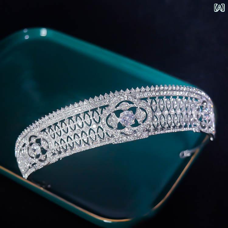 ・素材: 合金・純度: 亜鉛合金・スタイル: 韓国風・対象: レディース・モチーフ: 花・加工方法: 電気メッキ・クリスタル種類: ジルコン、高級ラインストーン・イメージ: シンプル・カラー: シルバー・カテゴリ: ヘアアクセサリー