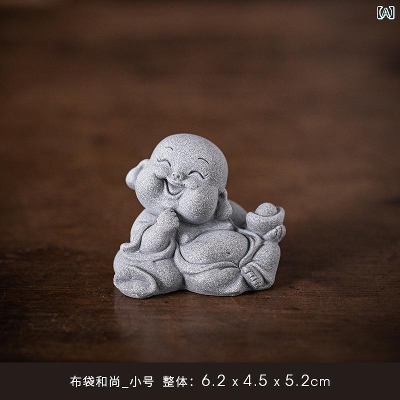 2個セット・スタイル: 中国風・主な素材: 石材・デザイン展開: 布袋和尚（小）、布袋和尚（大）・製法: 半手作業・半機械加工