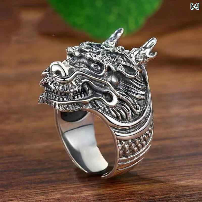 ・カテゴリ: 指輪、リング・素材: 銅・種類: メンズオープンリング・スタイル: 民族風、レトロ・デザイン: 動物、干支・モチーフ: 龍・加工: ヴィンテージ加工・サイズ: フリーサイズ・対象: メンズ