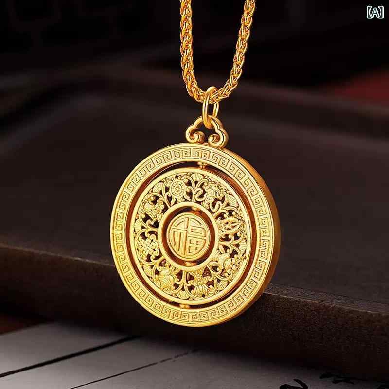 ・素材: 銅合金金メッキ・加工方法: 電解メッキ・流行要素: 福の字・スタイル: ファッションOL、ファッション通勤・カテゴリ: ネックレス・流行要素カテゴリ: 民族/国風
