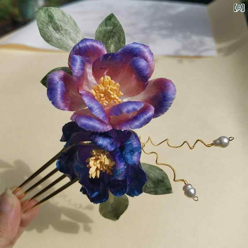 5個セット・カテゴリ: ヘアアクセサリー・スタイル: レトロ・対象: レディース・加工方法: ハンドメイド・カラー: パープル