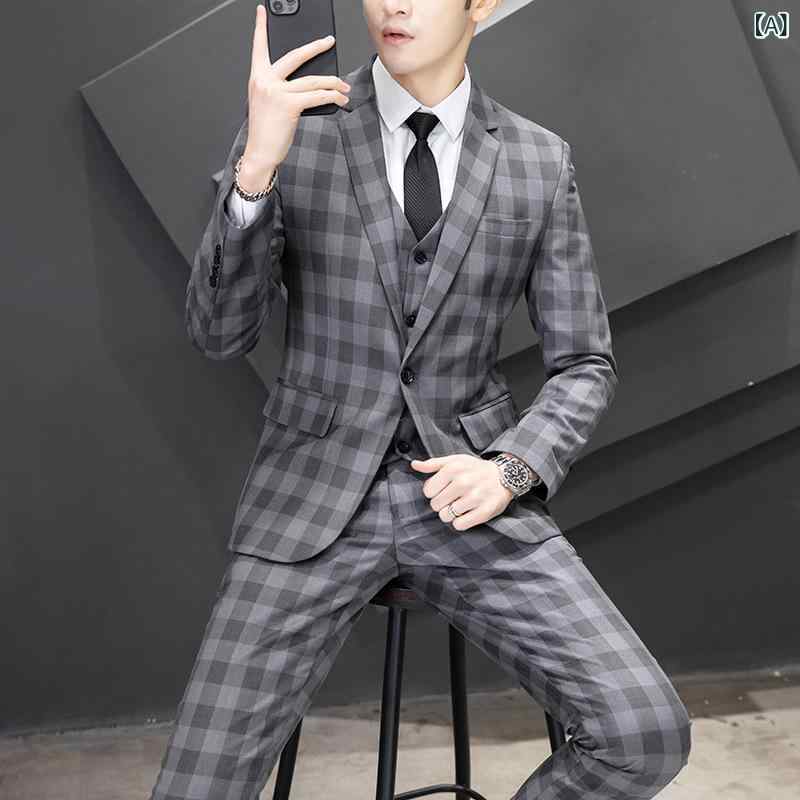 ・前立て: 1つボタンシングル・生地: 化学繊維混紡・襟型: ノッチドラペル・スリット: バックセンタースリット・フィット: スリムフィット・厚さ: 通常・デザイン詳細: 金属装飾・カラー展開: ブラック、グレー・サイズ展開: M、L、XL...