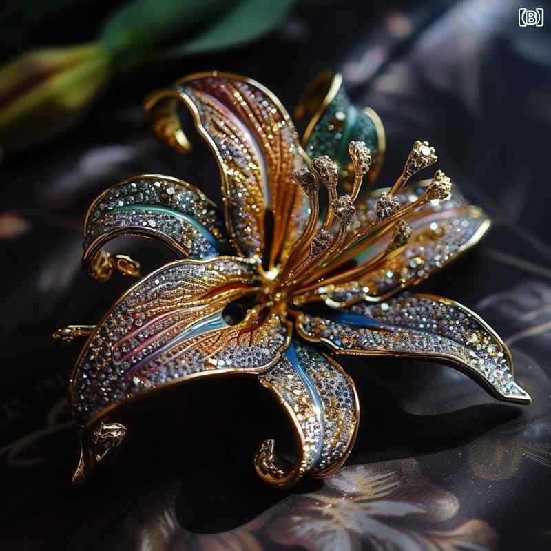 10個セット・素材: 銅・加工方法: 電気メッキ・柄: 百合の花・機能: 記念、装飾、贈答用・スタイル: オリジナルデザイン・対象: レディース・種類: ブローチ