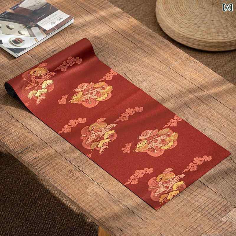 ・カテゴリ: 茶席・素材: 混紡・スタイル: 新中式・カラー展開: レッド、アプリコット、グリーン、コーヒー、グレー、ブラック・サイズ展開: 約28cm x 120cm、約28cm x 200cm、約28cm x 250cm、約28cm x...