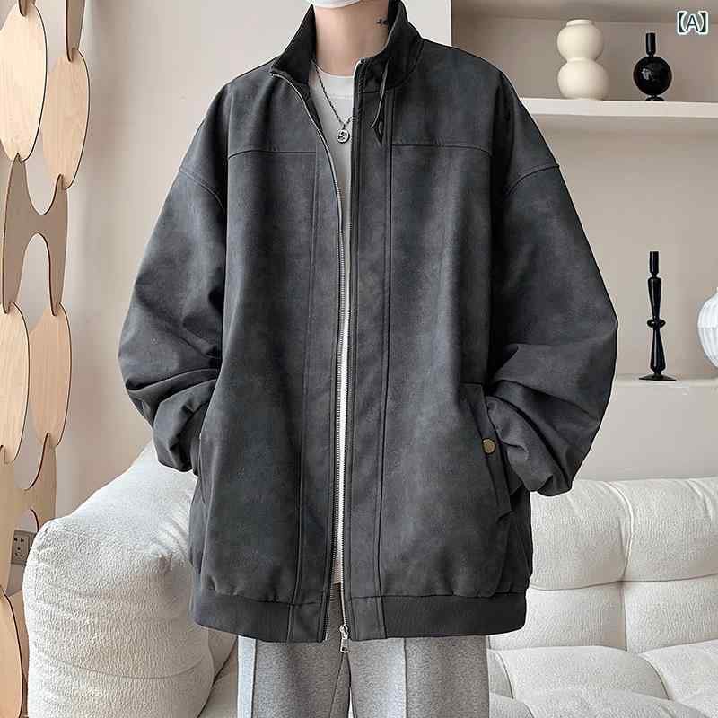 ・カテゴリ: ジャケット・スタイル: アーバン・フィット: ルーズ・開閉部: ジップ・厚さ: レギュラー・柄: 無地・対象: 若年層・生地名: ポリエステル・主な素材: ポリエステル・ポケットスタイル: サイドシームポケット・袖丈: 長袖・...