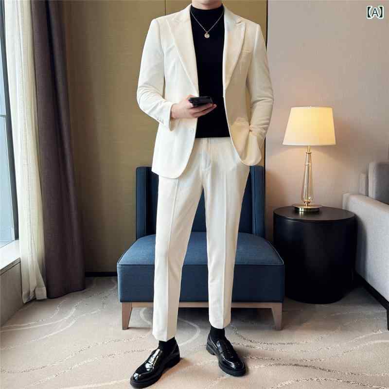 ・カテゴリ: カジュアルジャケット・性別: メンズ・スタイル: 韓国系・ターゲット層: 18～24歳・主な素材: ポリエステル97%・裏地: ポリエステル・生地: コーデュロイ・ネックライン: テーラードカラー・袖丈: 長袖・着丈: レギュ...