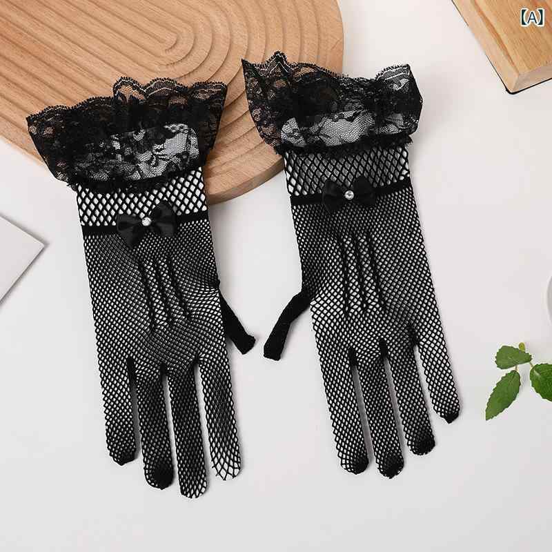 ・性別: 女性用・機能: 装飾・カラー展開: ブラック、ホワイト、レッド・サイズ: フリーサイズ・素材: レース・タイプ: 指あり・スタイル: 欧米風