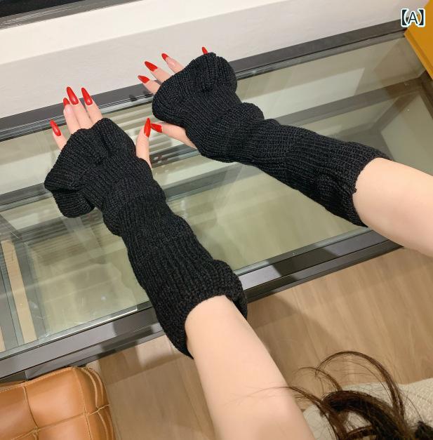 ・機能: 保温・カテゴリ: 保温手袋・スタイル: 学院風、清新スウィート・形状: ハーフフィンガー・カラー展開: ブラック、ホワイト・主な素材: アクリル・加工: ジャカード・流行要素分類: 自然