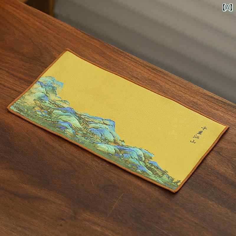 ・カテゴリ: 茶巾・素材: 布・重さ: 約200g・スタイル: 新中式・サイズ: 30.5×16.5cm・柄展開: 千里江山、如意満々灰、蝶芳粉、観雅蓮、竹報平安、喜上枝頭