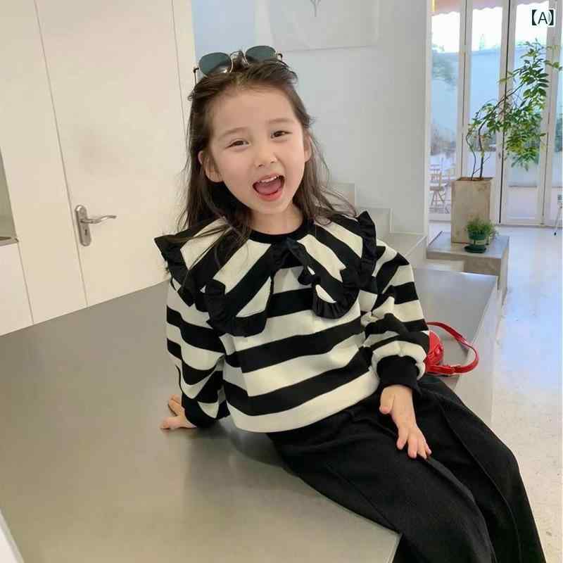 ・カテゴリ: キッズ・性別: 女性・スタイル: 韓国風・対象年齢: 3～8歳（身長100～140cm）・主な素材: 綿・生地加工: 柔軟加工・裏地: 起毛・厚さ: 厚手・袖丈: 長袖・フード: なし・開閉タイプ: プルオーバー・柄: ストラ...
