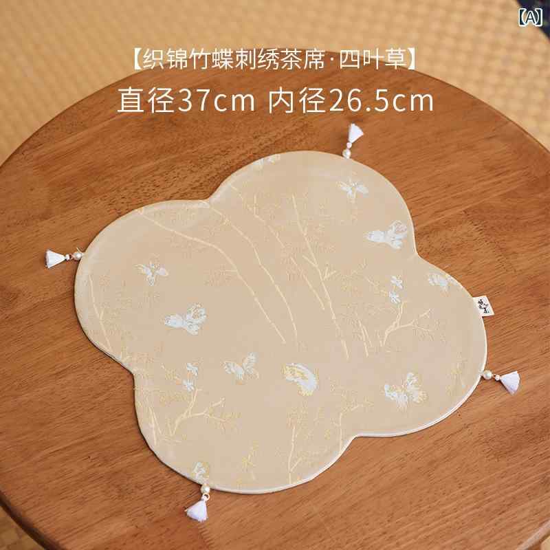 ・カテゴリ: 茶道アクセサリー・素材: 布・重量: 約0.1kg・スタイル: 新中式スタイル・カラー: 仿宋錦干泡-四角暖蝶