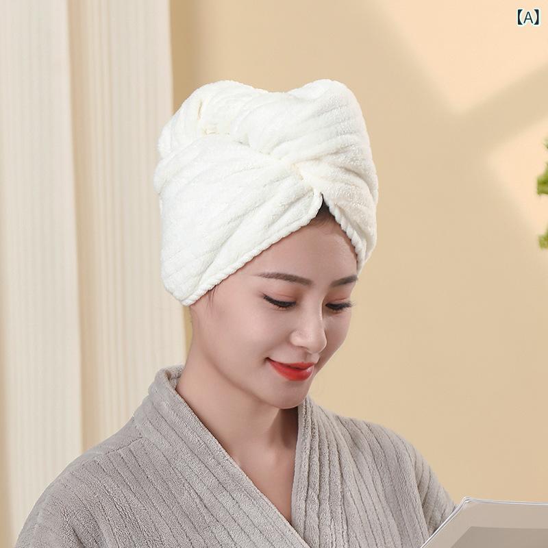 ・素材: 珊瑚フリース・カラー展開: ホワイト、フルーツグリーン、ダークブルー、テラコッタ、ピンク、グレー、イエロー・サイズ: 25cm×65cm・糸の太さ: 150D・カテゴリ: ドライヘアキャップ・重さ: 80-99g