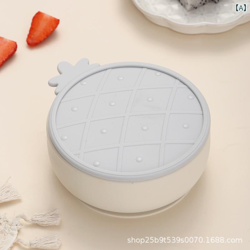 ・カテゴリ: 碗・素材: シリコン・対象年齢: 6ヶ月以上・カラー展開: ライトグレーダブルカラーパイナップルボウル、ライトキャメルダブルカラーパイナップルボウル、ライトイエローダブルカラーパイナップルボウル・スタイル: フレッシュで可愛らしい