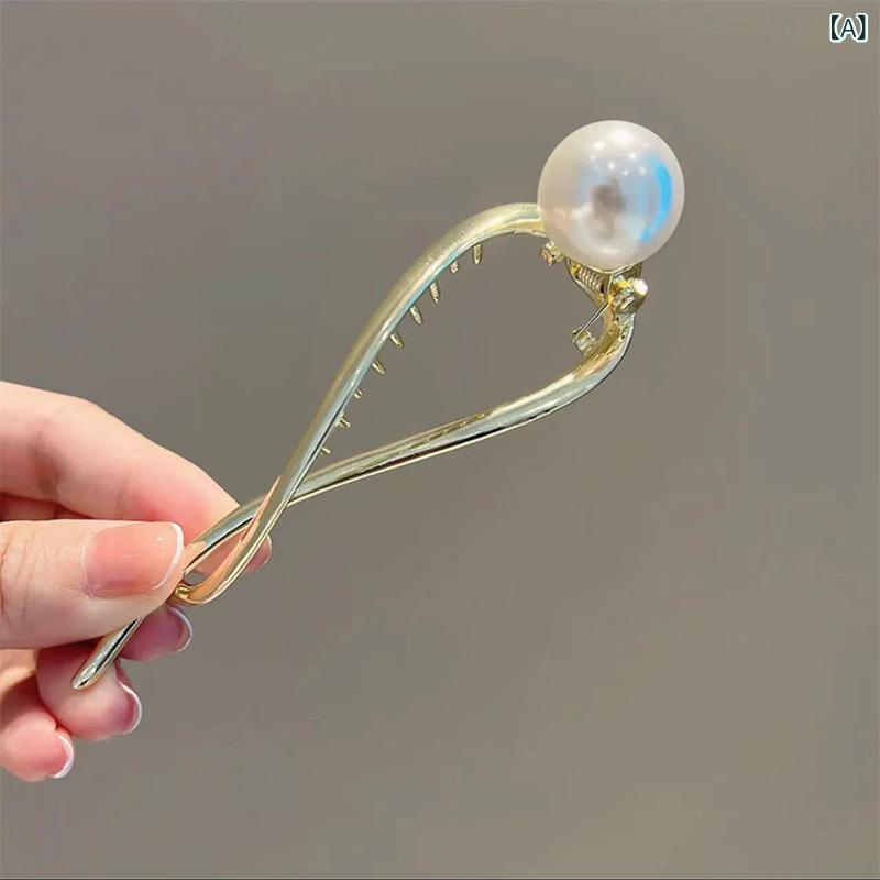 2個セット・素材: 金属・加工: 電鍍・ヘアアクセサリータイプ: バナナクリップ・カラー展開: ゴールド, シルバー・柄: 楕円, 幾何学・スタイル: ライトラグジュアリー・スタイルカテゴリ: ファッション通勤・カテゴリ: ヘアアクセサリー...