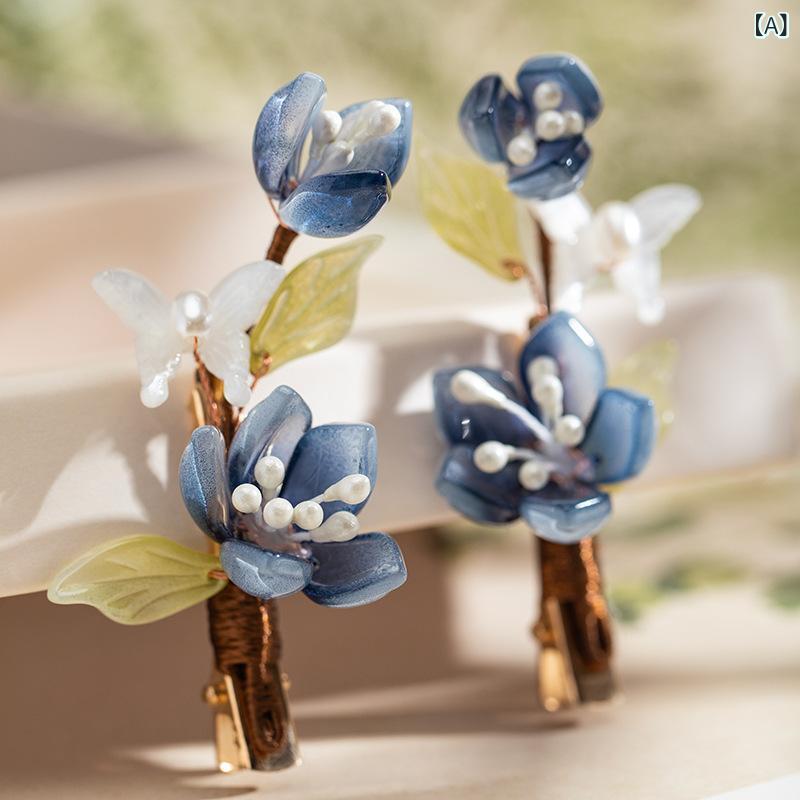 2個セット・主な素材: 合金・対象: 女性用・加工方法: 手作業・カテゴリ: ヘアアクセサリー・カラー: 墨蓮・スタイル: 古風、文芸レトロ・デザイン要素: 植物、花、蓮